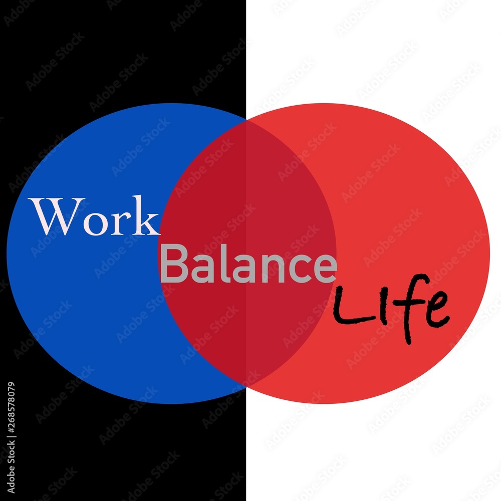Venn Diagram for the Work Life balance Stock Illustration | Adobe Stock
