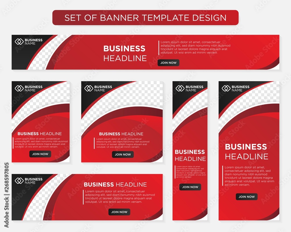 set of simple banner layout template design with modern and simple ...