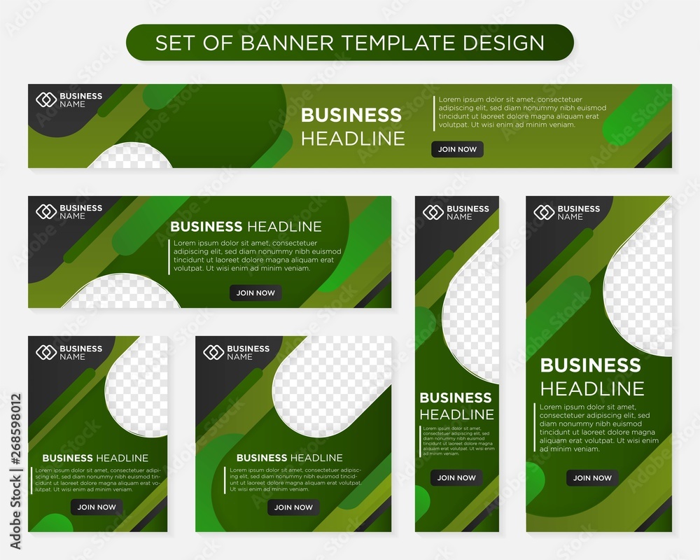 set of simple banner template design with modern and simple concept ...