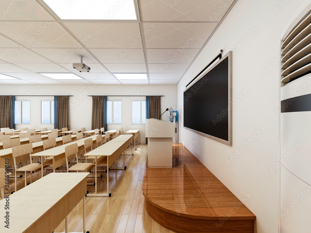 Modern school classroom interior design Stock Photo | Adobe Stock
