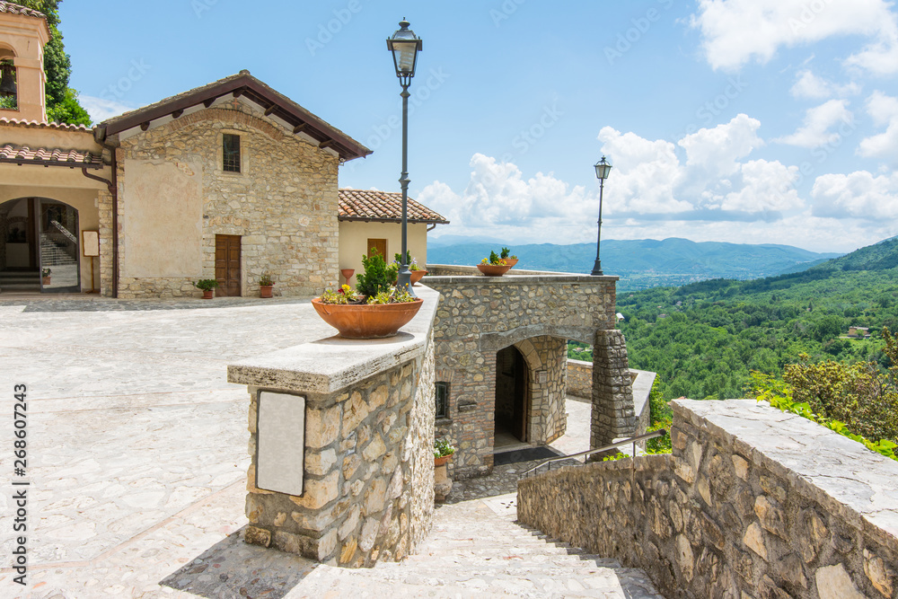 Greccio, Italy. hermitage shrine erected by St. Francis of Assisi Stock ...