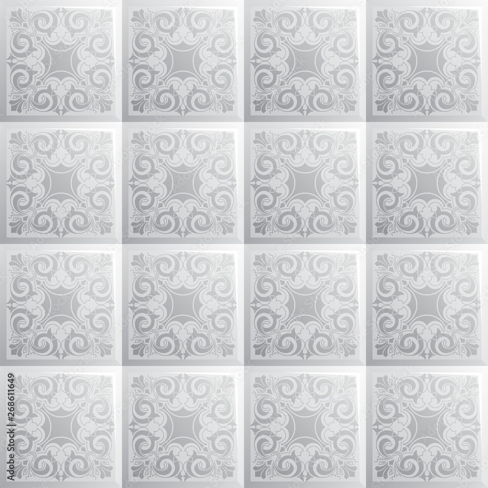 grayscale seamless texture square tile with spiral ornament Stock ...