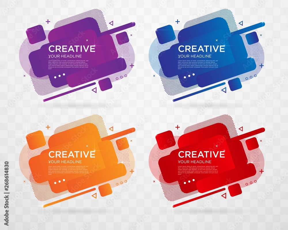 set of abstract label template design with trendy style and modern ...