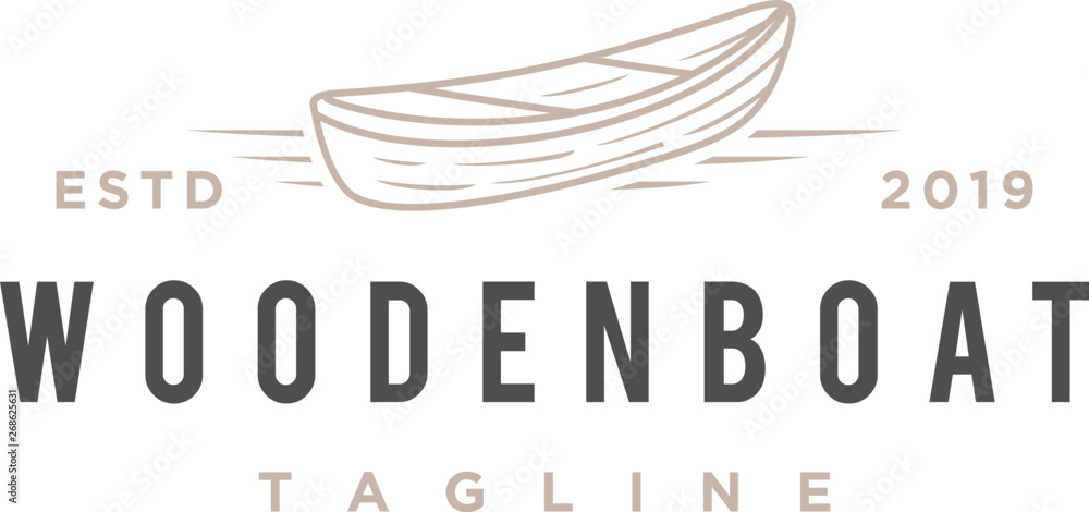 vintage wooden boat symbol vector logo design Stock Vector | Adobe Stock