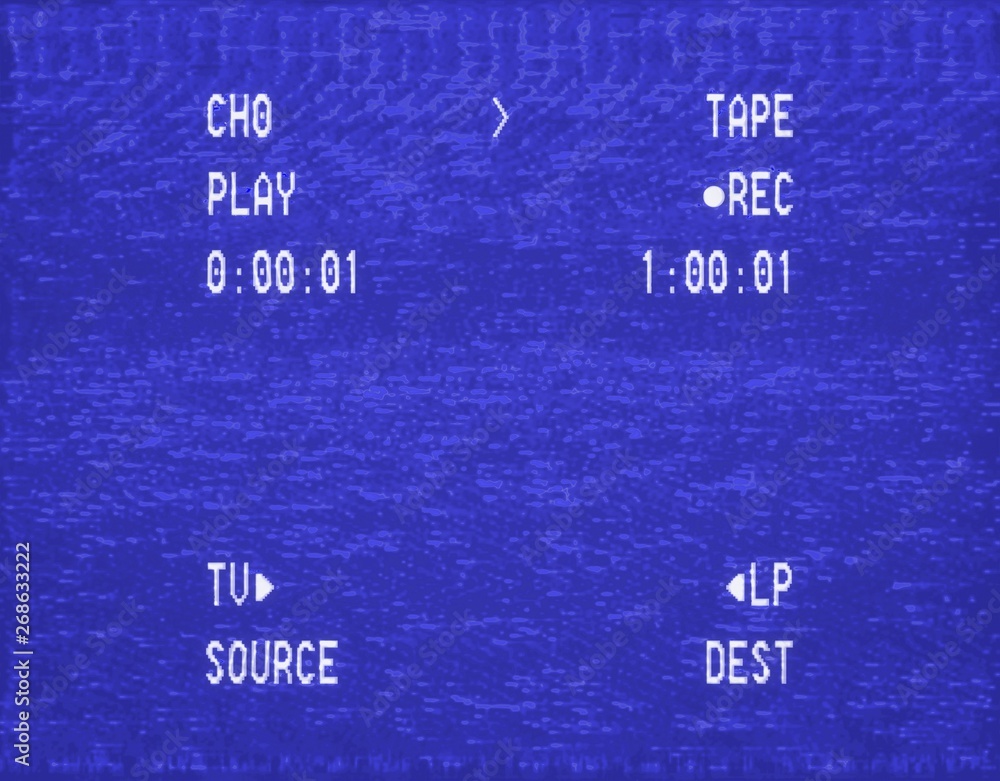 Capturing the blue, blank, noisy screen of an old VHS player connected ...