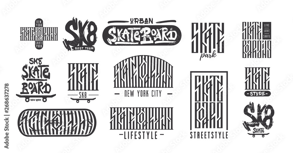 Skateboarding typography t-shirt design. Urban freestyle skating. Stock ...