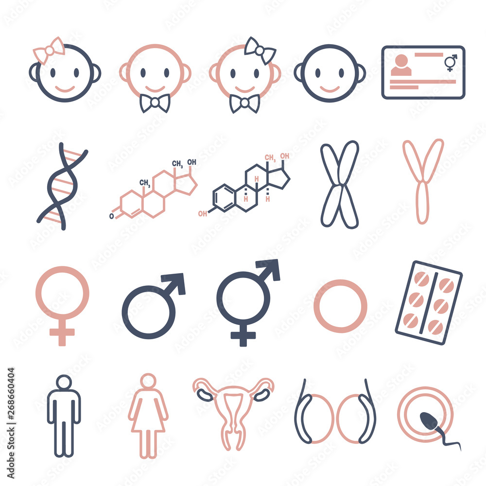 Vector icons set for creating infographics related to gender ...
