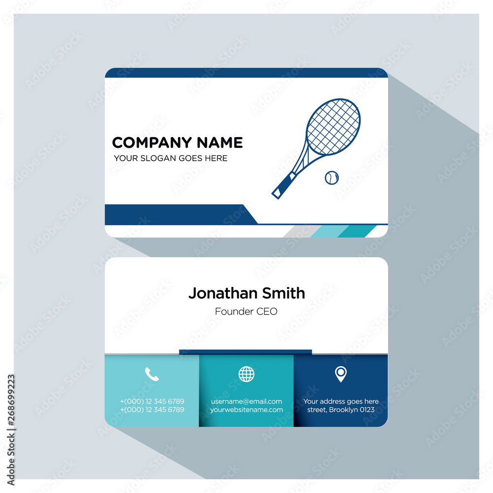 tennis player, trainer business card template Stock Vector | Adobe Stock