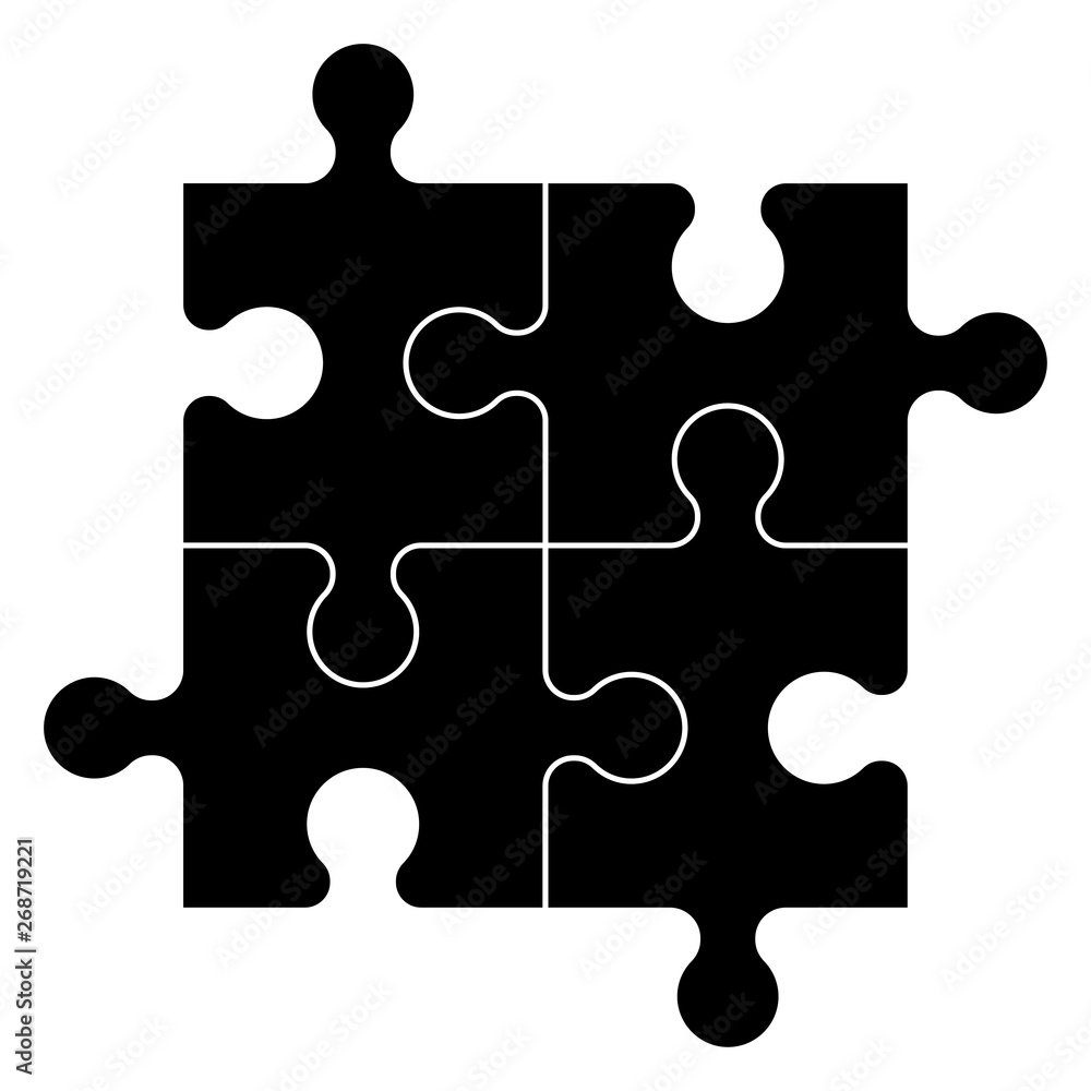 Puzzle icon vector on white background Stock Vector | Adobe Stock