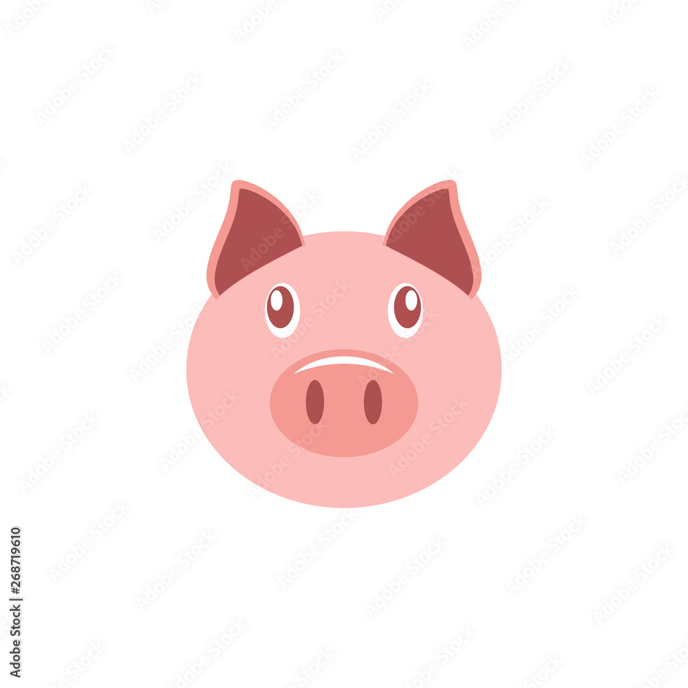 Cartoon pig face vector illustration Stock Vector | Adobe Stock