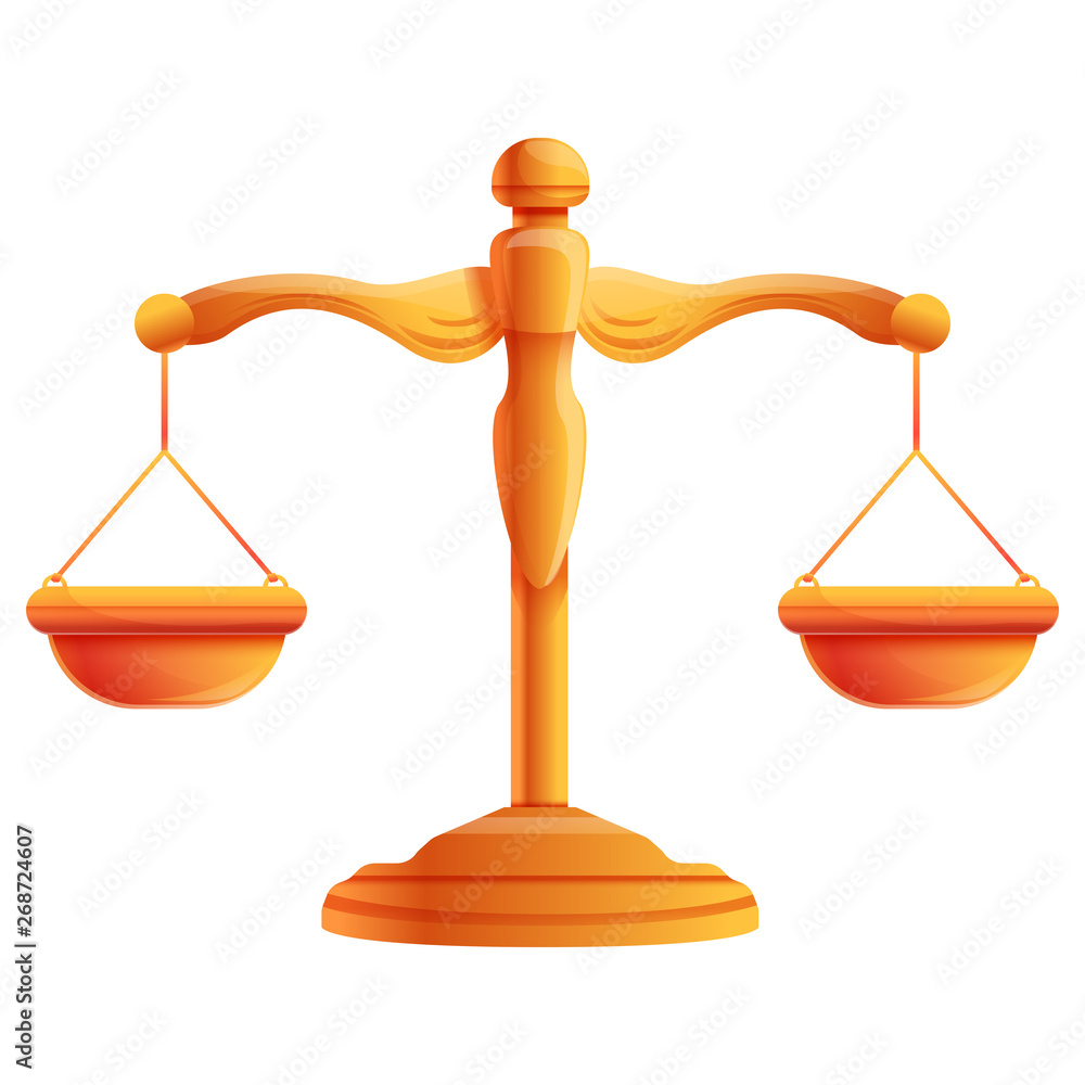 cartoon gold scales isolated on white background, vector illustration ...