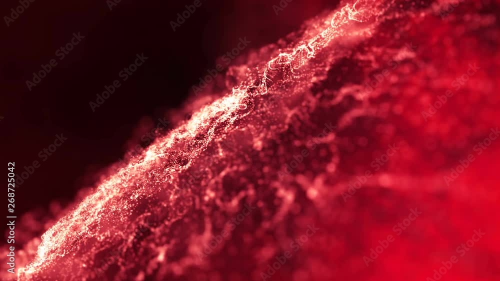 Abstract moving floating particles background with depth of field ...