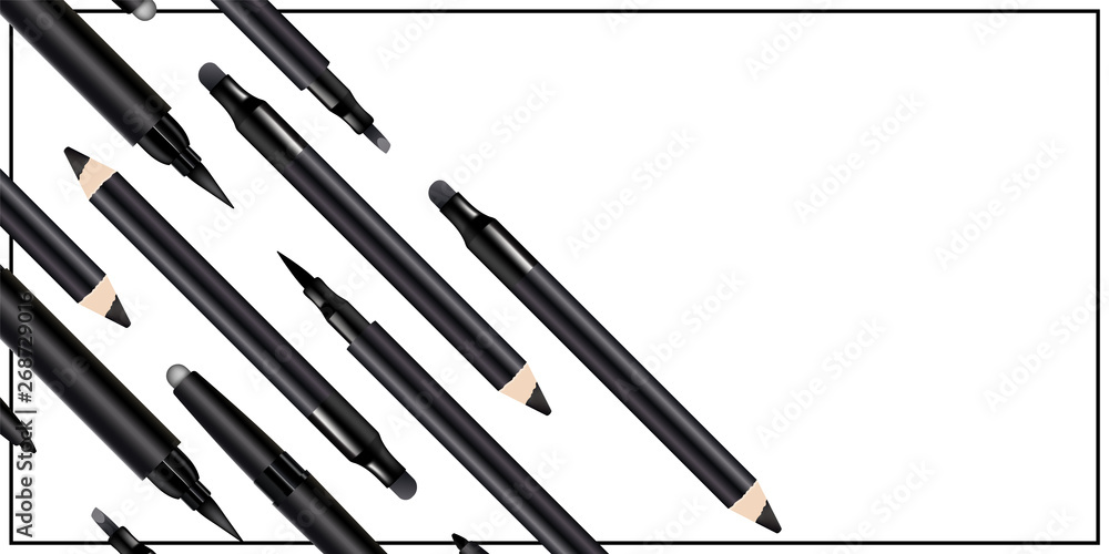 Beautiful Eyeliner Pen Set Poster for the promotion of cosmetic premium ...