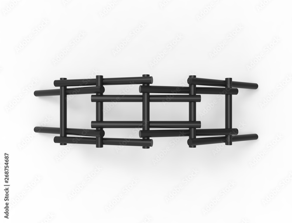 Leonardo Da vinci self supporting bridge isolated in white background ...