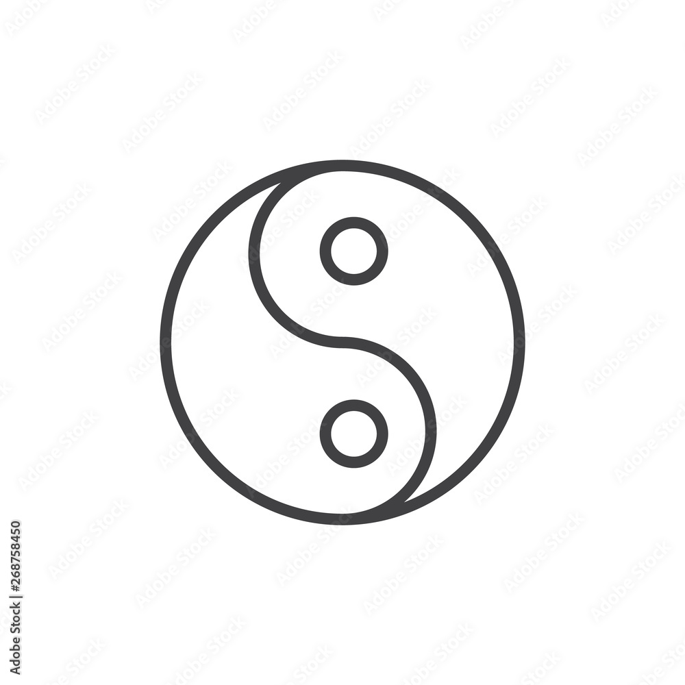Yin Yang line icon. linear style sign for mobile concept and web design ... Yin Yang line icon. linear style sign for mobile concept and web design ...