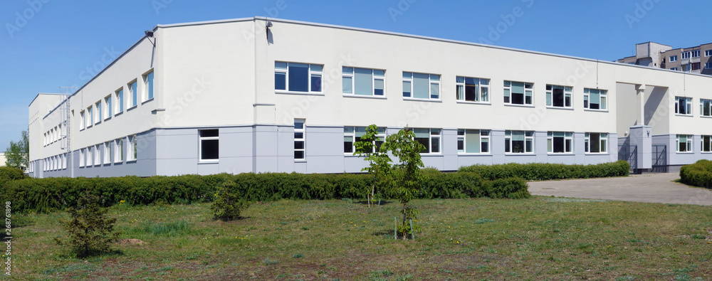 Old school building renovated using modern technology. Stock Photo ...