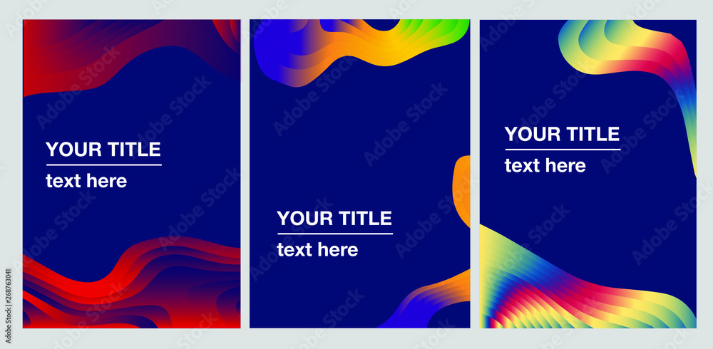 Bright modern cover design. Set of backgrounds, in vivid colors for web ...