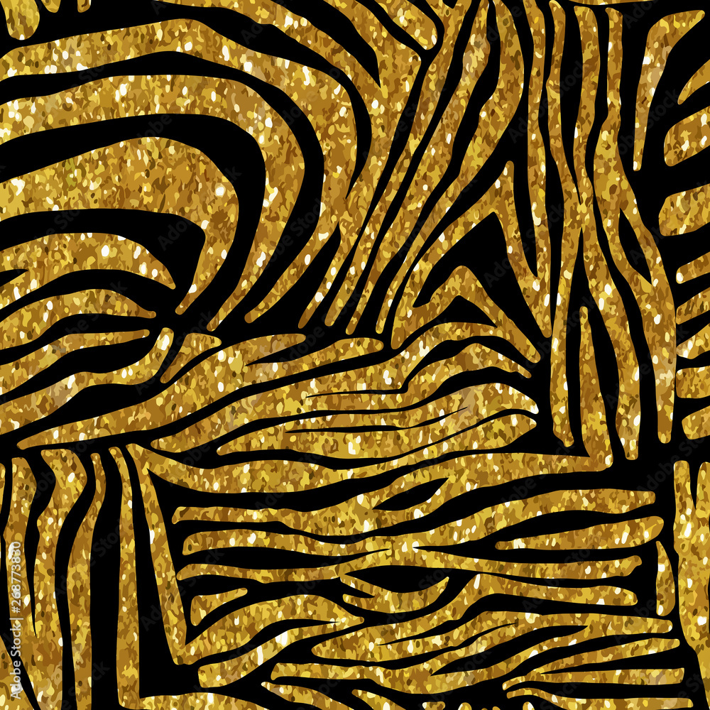 Gold Zebra Print