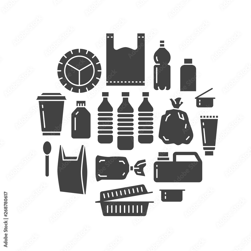 Stop using plastic circle template with flat glyph icons. Polyethylene ...