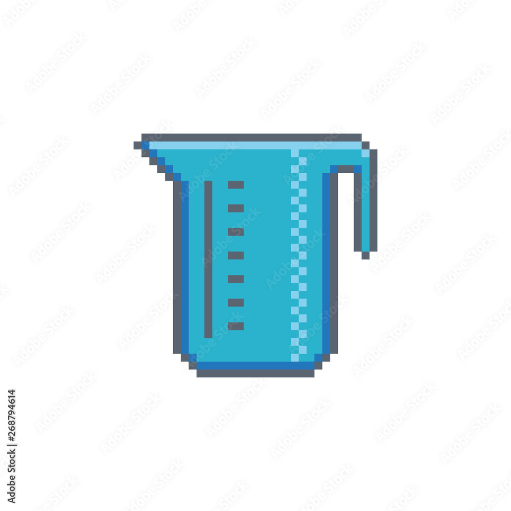 Pixel art measuring icon. Kitchen utensils vector sign for web, mobile ...