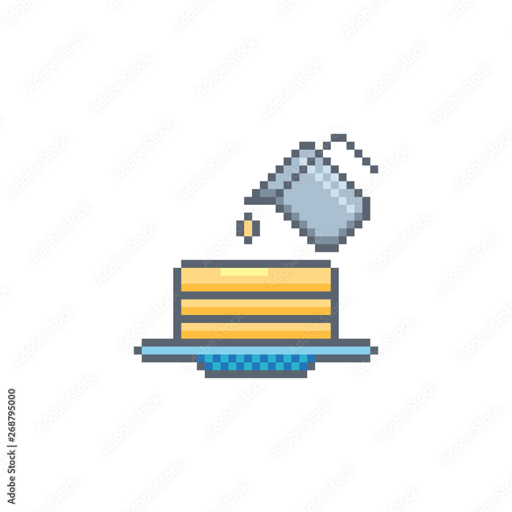 Pixel art syrup icon. Kitchen utensils vector sign for web, mobile ...