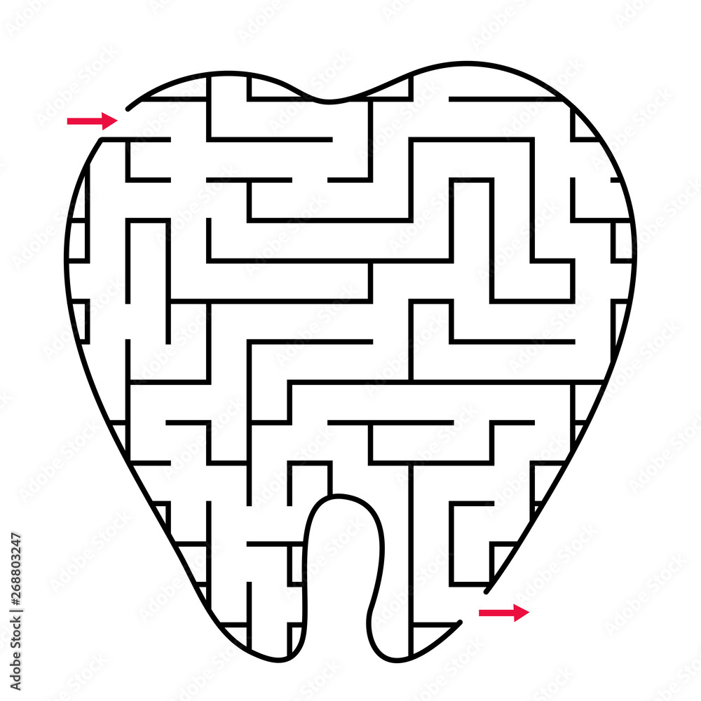 Maze game for children. Tooth labyrinth. Dental educational game ...
