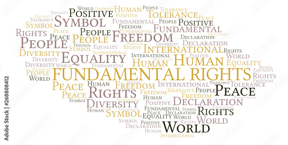 Fundamental Rights word cloud. Wordcloud made with text only. Stock ...