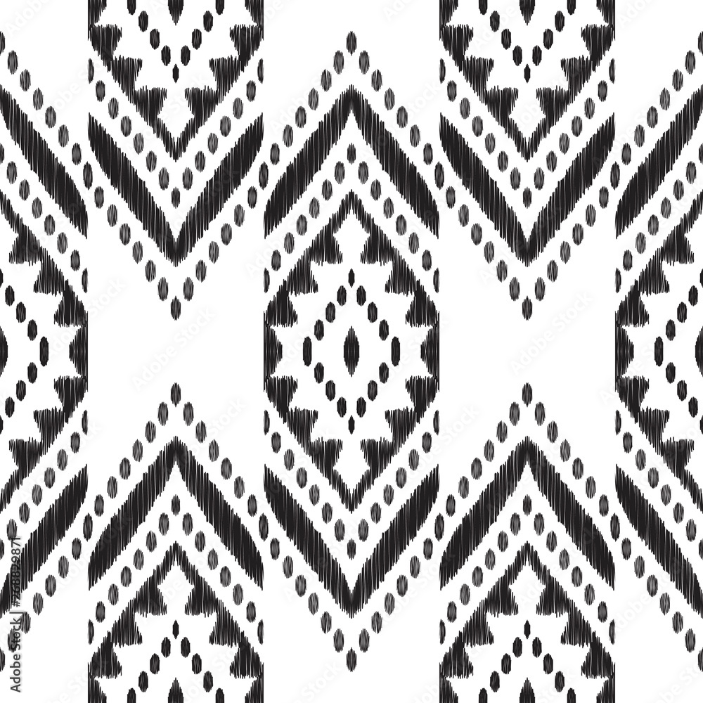 Aztec Print Wallpaper Black And White