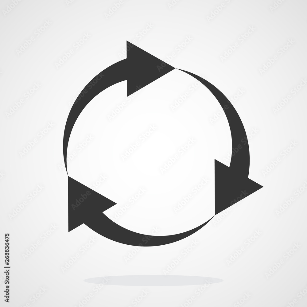 Black circular arrow. Vector illustration. Stock Vector | Adobe Stock