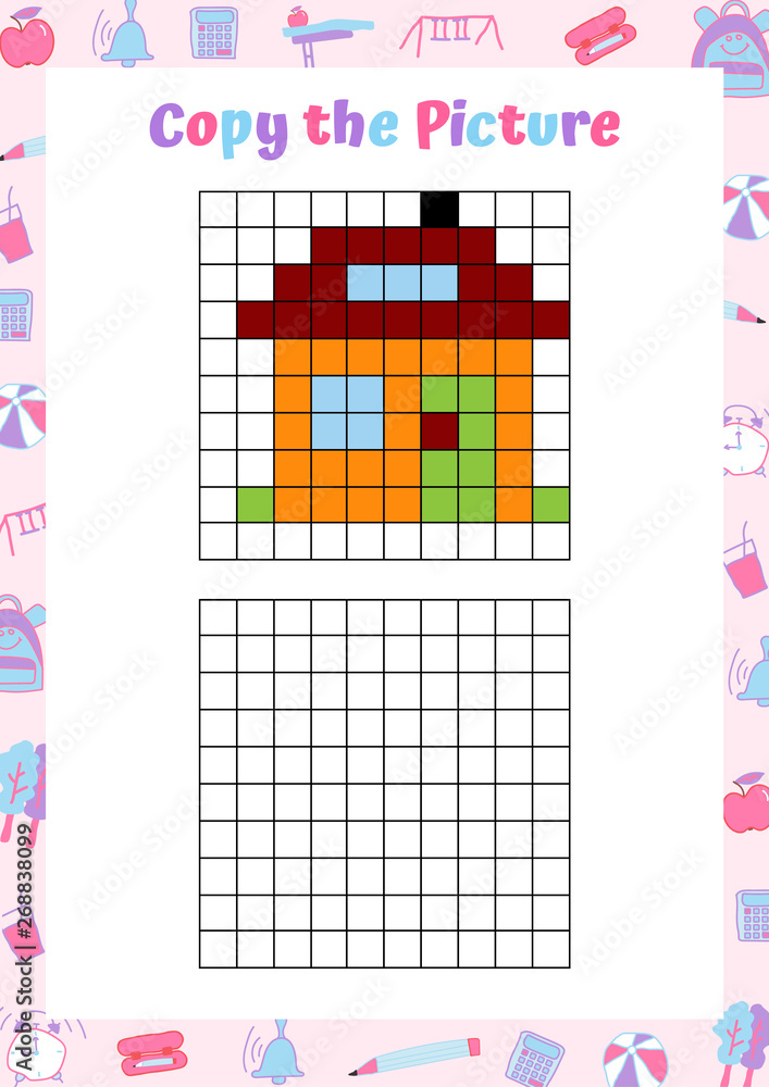 Copy the picture. Drawing activity for kids. Educational game for ...