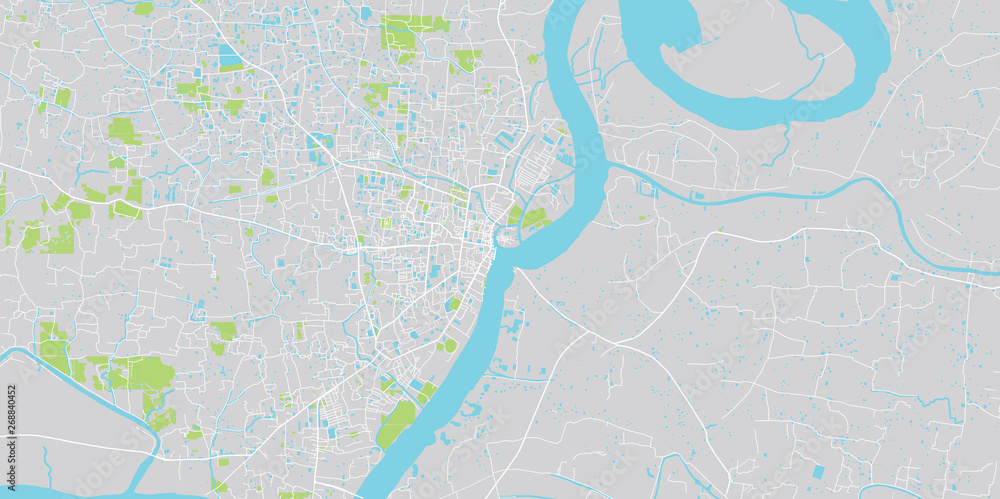 Urban vector city map of barisal, Bangladesh Stock Vector | Adobe Stock