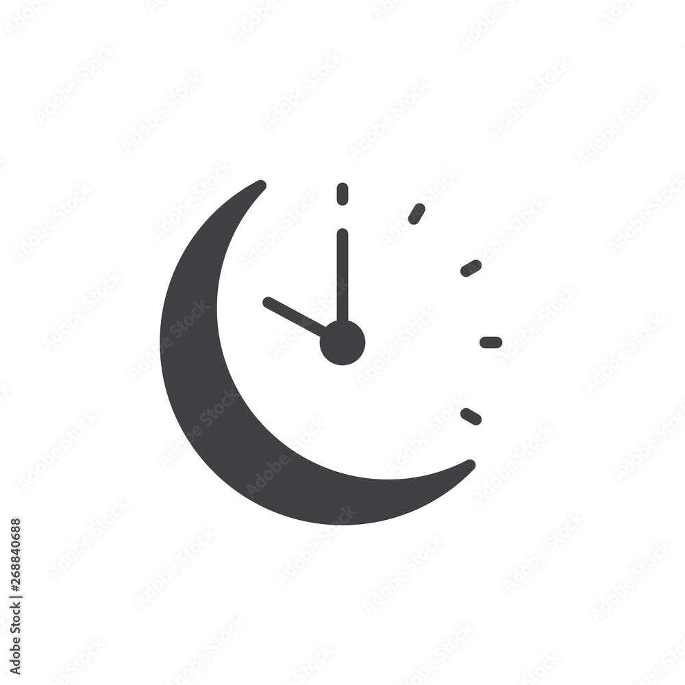 Sleeping time vector icon. filled flat sign for mobile concept and web ...