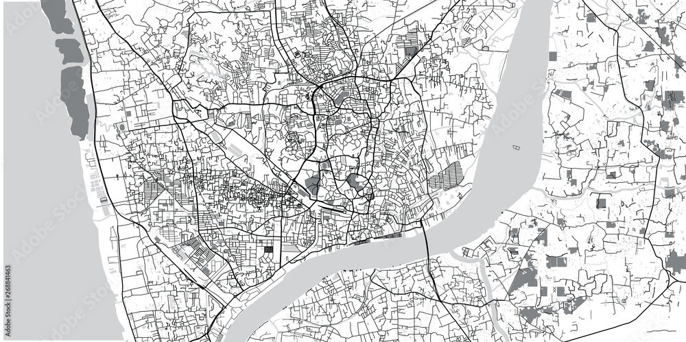 Urban vector city map of Chittagong, Bangladesh Stock Vector | Adobe Stock