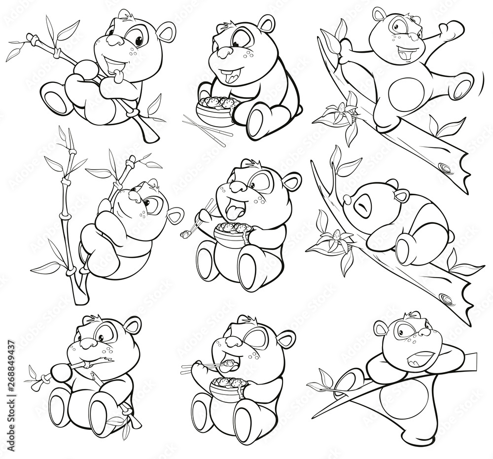 Vector Illustration of a Cute Cartoon Character Panda for you Design ...