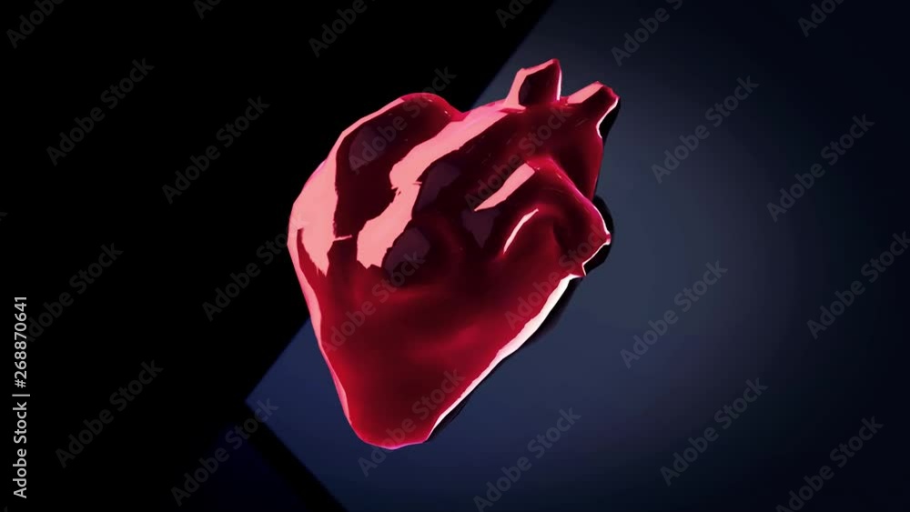 Vidéo Stock Realistic human heart, beating organ on different moving ...