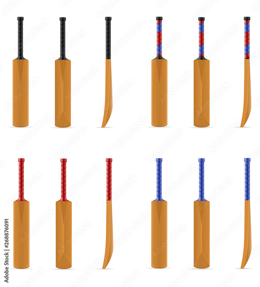cricket bat for a sports game stock vector illustration Stock Vector ...