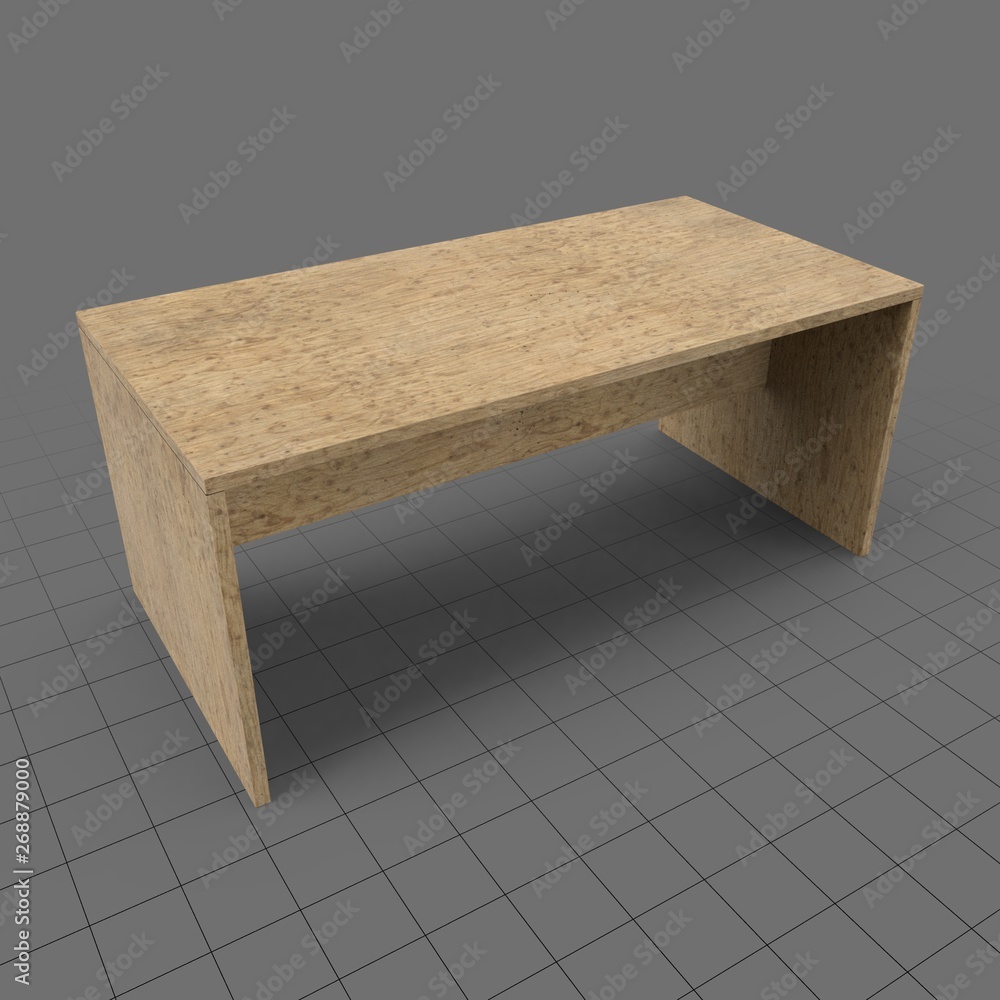 Modern wooden desk Stock 3D asset | Adobe Stock