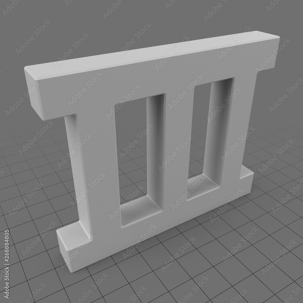 Roman numeral 3 Stock 3D asset | Adobe Stock