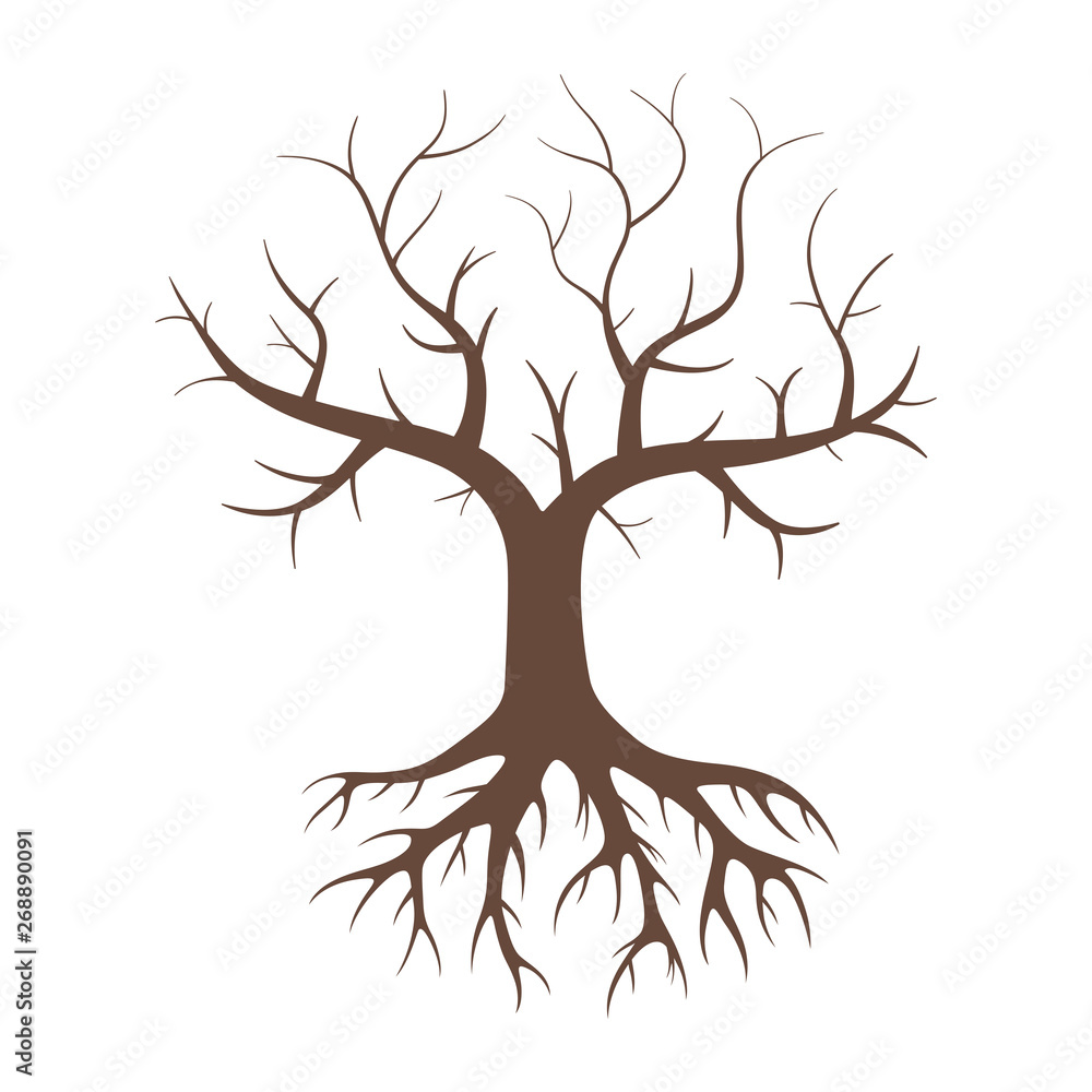 Vector dead tree and the roots Stock Vector | Adobe Stock