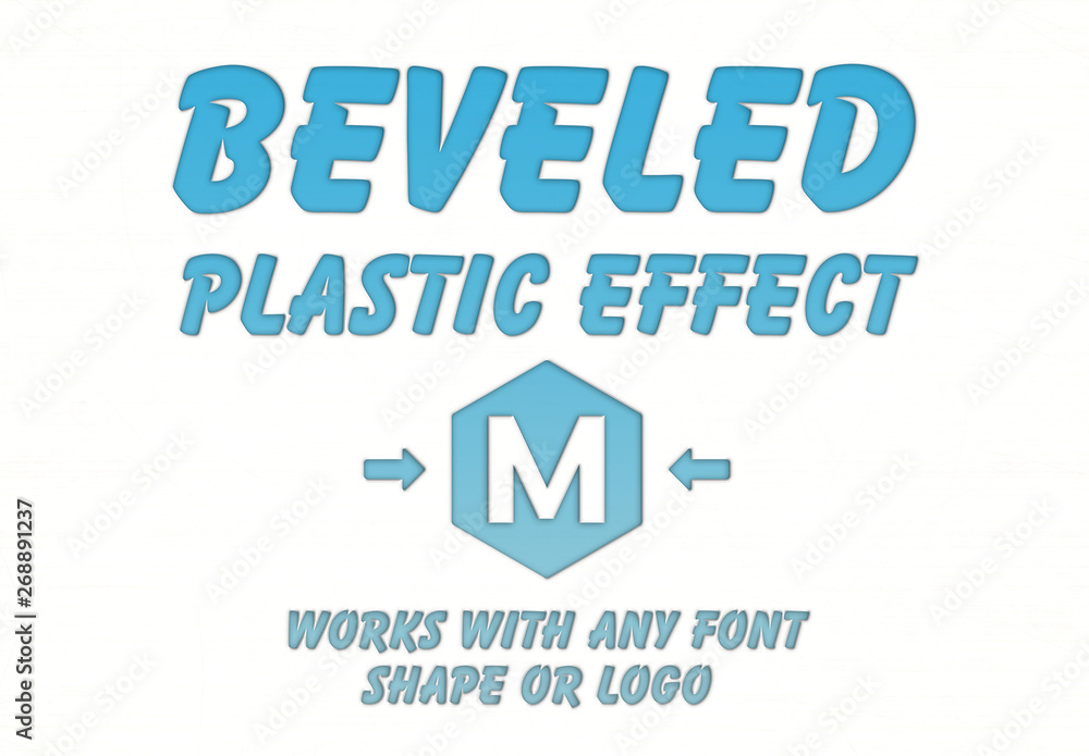 Beveled Plastic Text Effect Mockup Stock Template | Adobe Stock