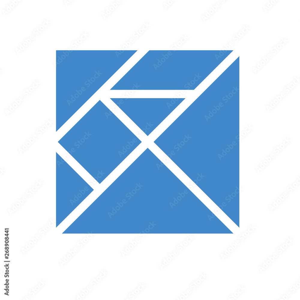 Tangram. Traditional Chinese dissection puzzle, seven tiling pieces ...