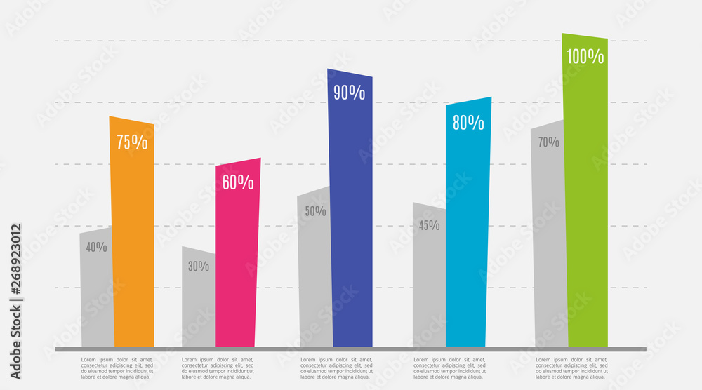 Modern colorful filled chart, graph. Template for diagram, presentation ... Modern colorful filled chart, graph. Template for diagram, presentation ...