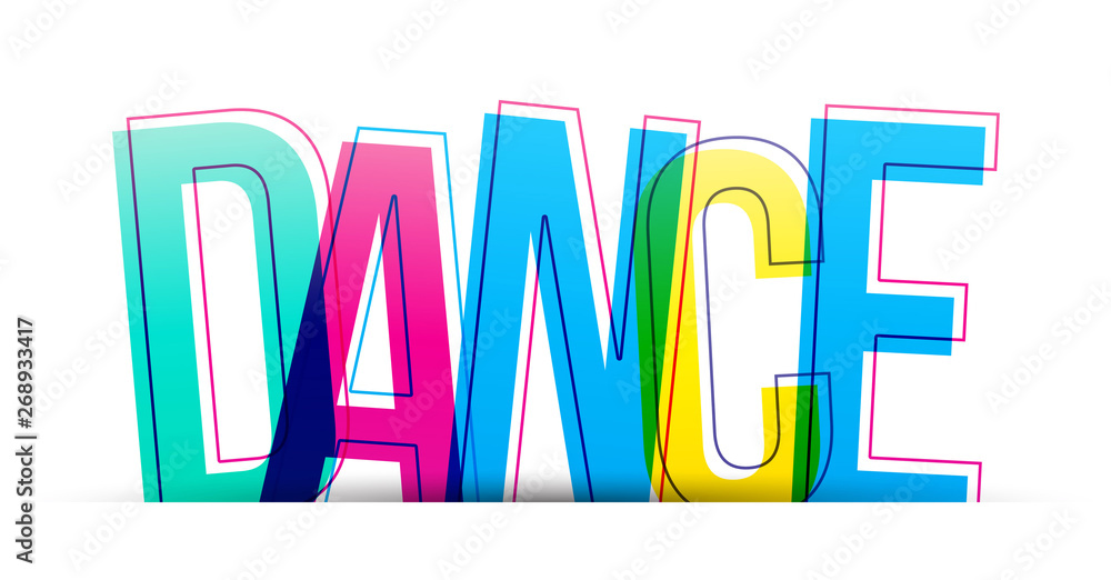 Dance colorful word vector isolated on a white background Stock Vector ...