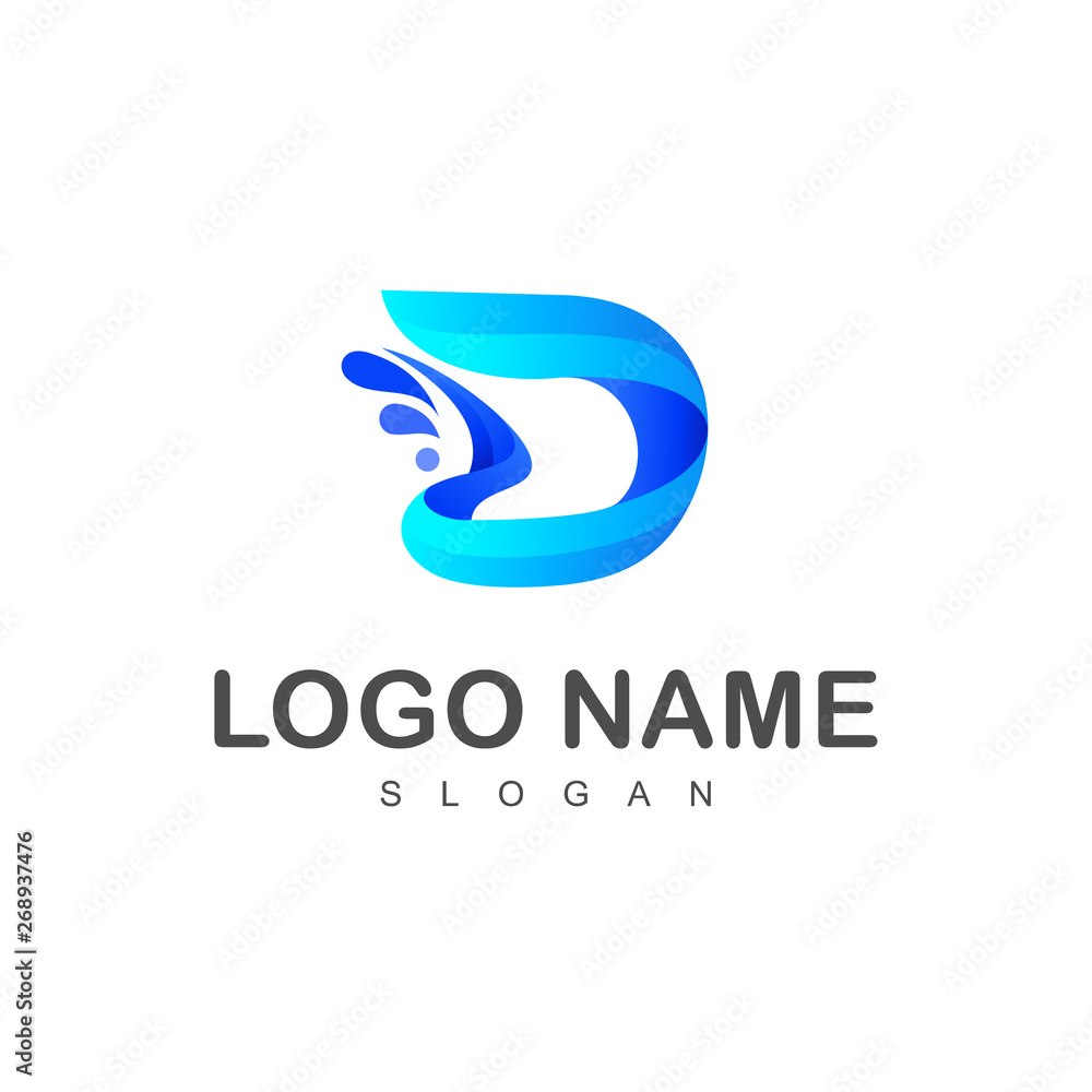 logo letter d, logo d and water , Fresh drink company logo Stock Vector ...