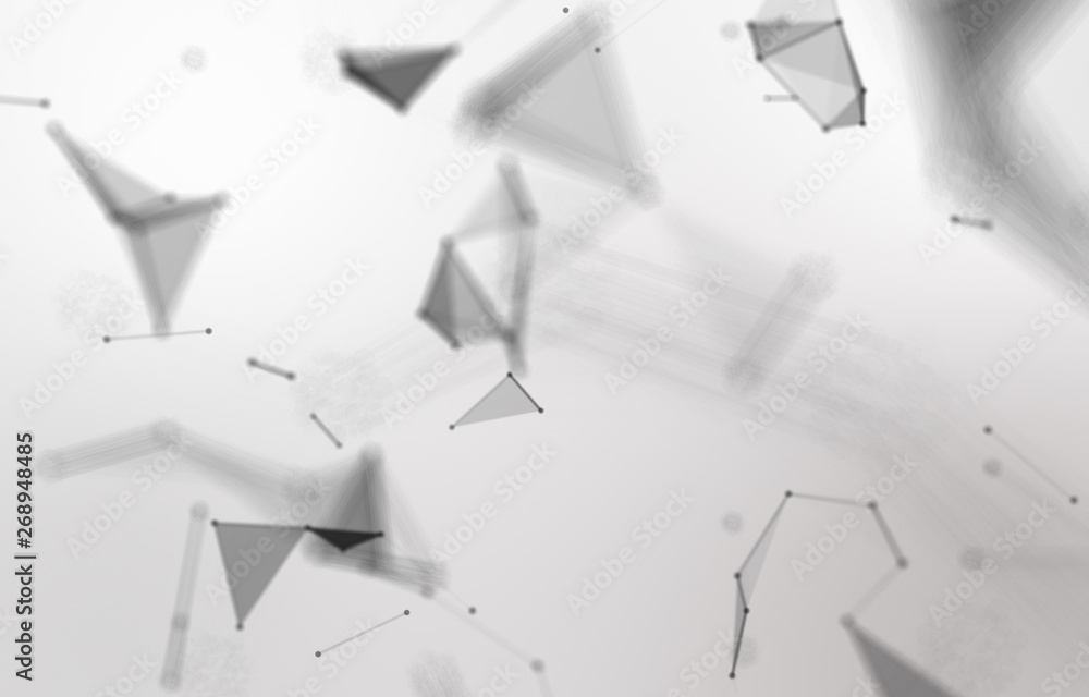 Gometric Plexus Structure Cybernetic Concept Network Nodes Greyscale Plexus Background Stock