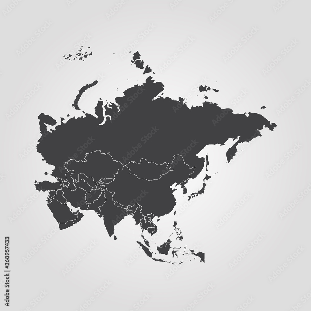 Map of Asia. Vector illustration. World map Stock Vector | Adobe Stock