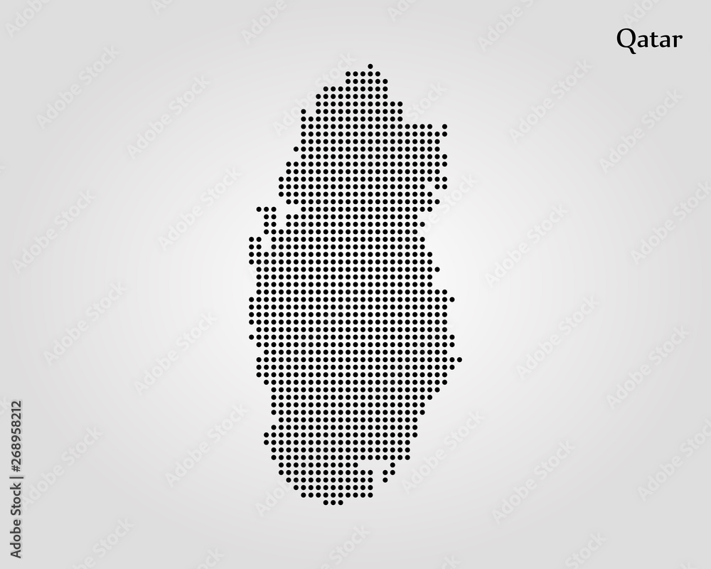 Map of Qatar. Vector illustration. World map Stock Vector | Adobe Stock