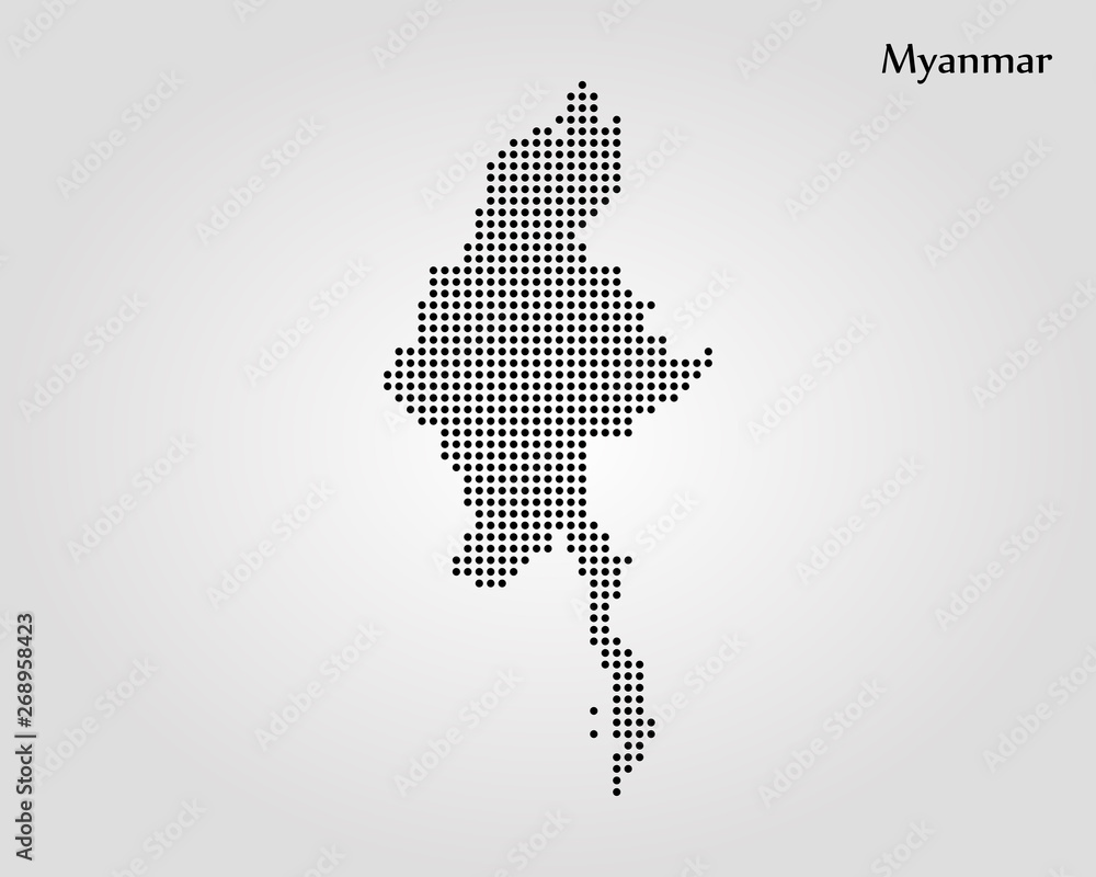 Map of Myanmar. Vector illustration. World map Stock Vector | Adobe Stock
