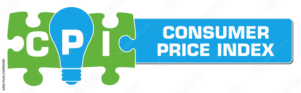 CPI - Consumer Price Index Green Blue Bulb Puzzle Horizontal Stock ...