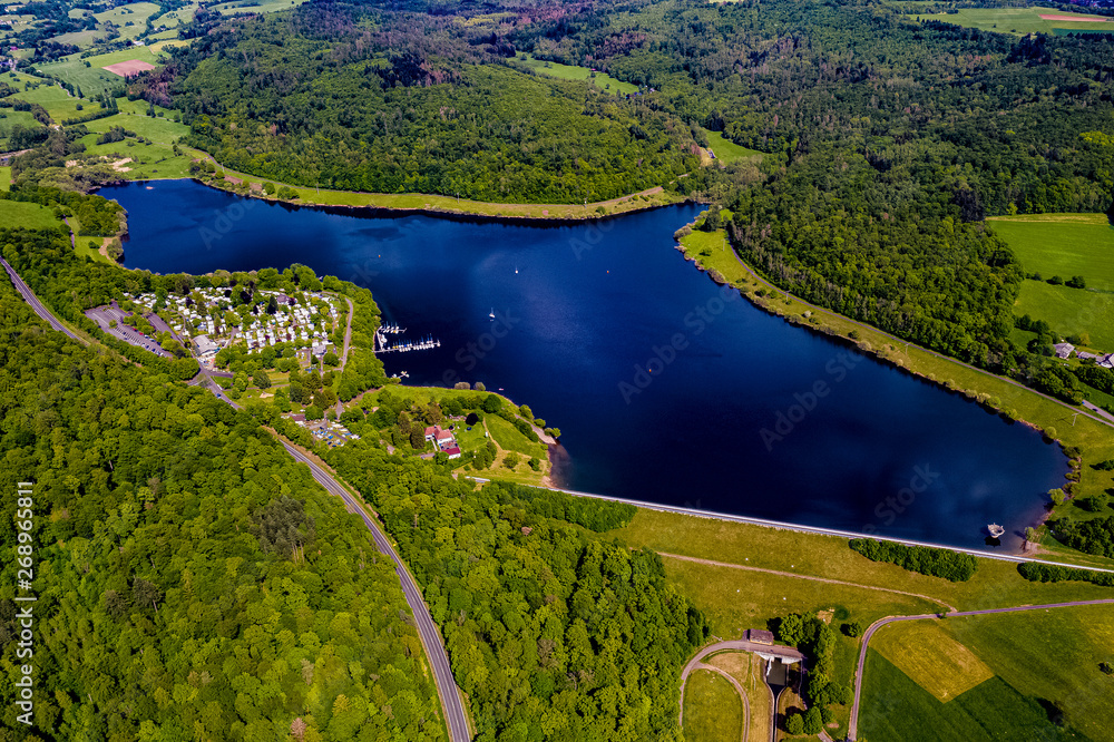 Nidda Stausee in Hessen aus der Luft Stock Photo | Adobe Stock